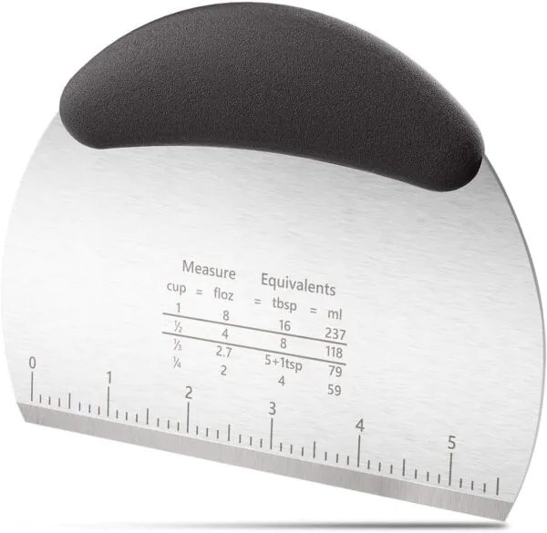 Stainless Steel Rubber Ergonomic Dough Pastry Scraper Cutter with Non ...