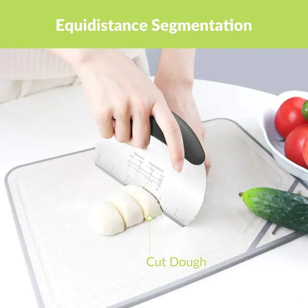 Stainless Steel Rubber Ergonomic Dough Pastry Scraper Cutter with Non ...